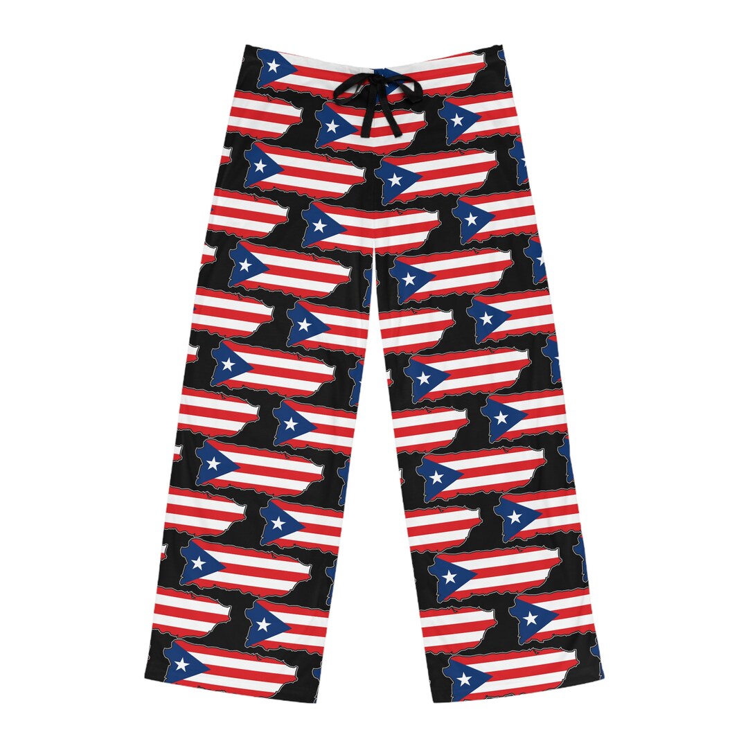Puerto Rico Country Shape Flag Men's Pajama Pants (AOP) - Multiple ...