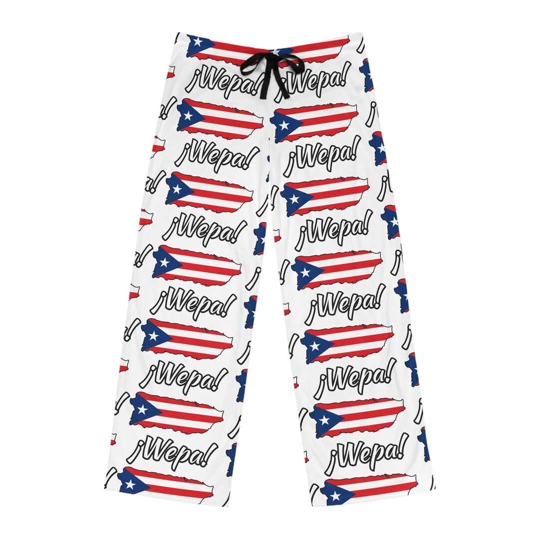 Puerto Rico Country Shape Flag With Wepa! Men's Pajama Pants (AOP ...
