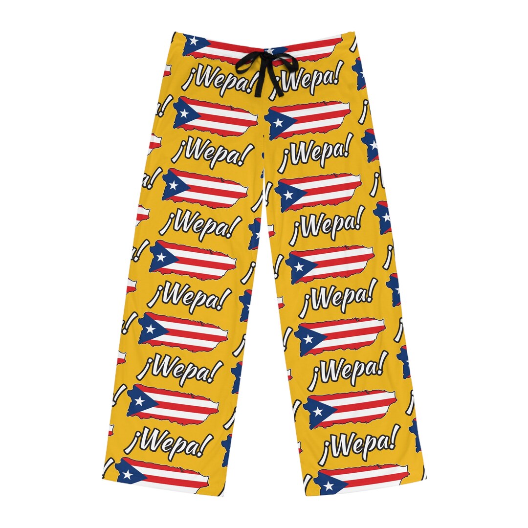 Puerto Rico Country Shape Flag With Wepa! Men's Pajama Pants (AOP ...