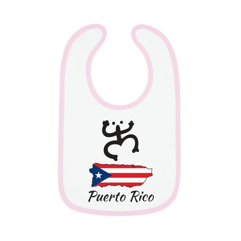 Coqui Puerto Rico Island Flag Baby Contrast Trim Jersey Bib - Etsy