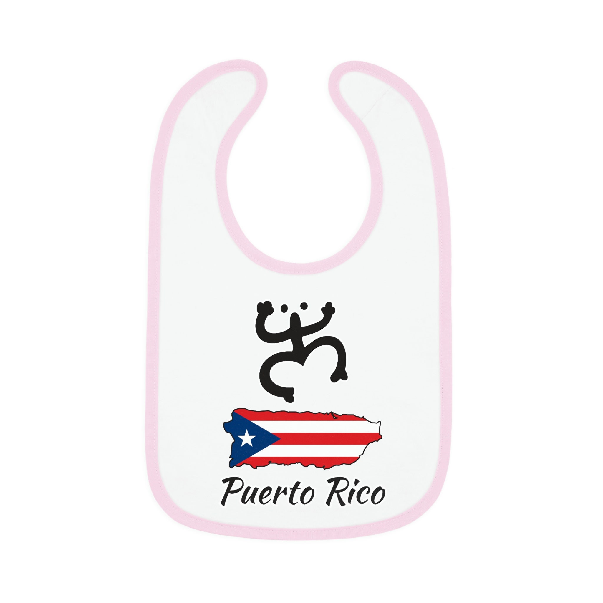Coqui Puerto Rico Island Flag Baby Contrast Trim Jersey Bib - Etsy
