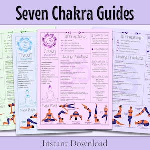 Seven Chakra Printable Guides: Seven Chakras, Yoga Poses, Gemstones ...