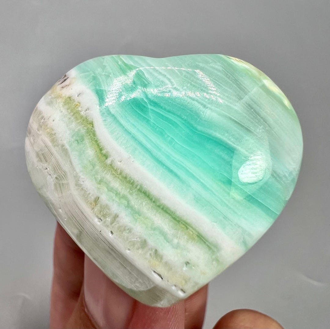 Caribbean Calcite Heart, 97 Ct Blue Crystal Healing Stone - Etsy