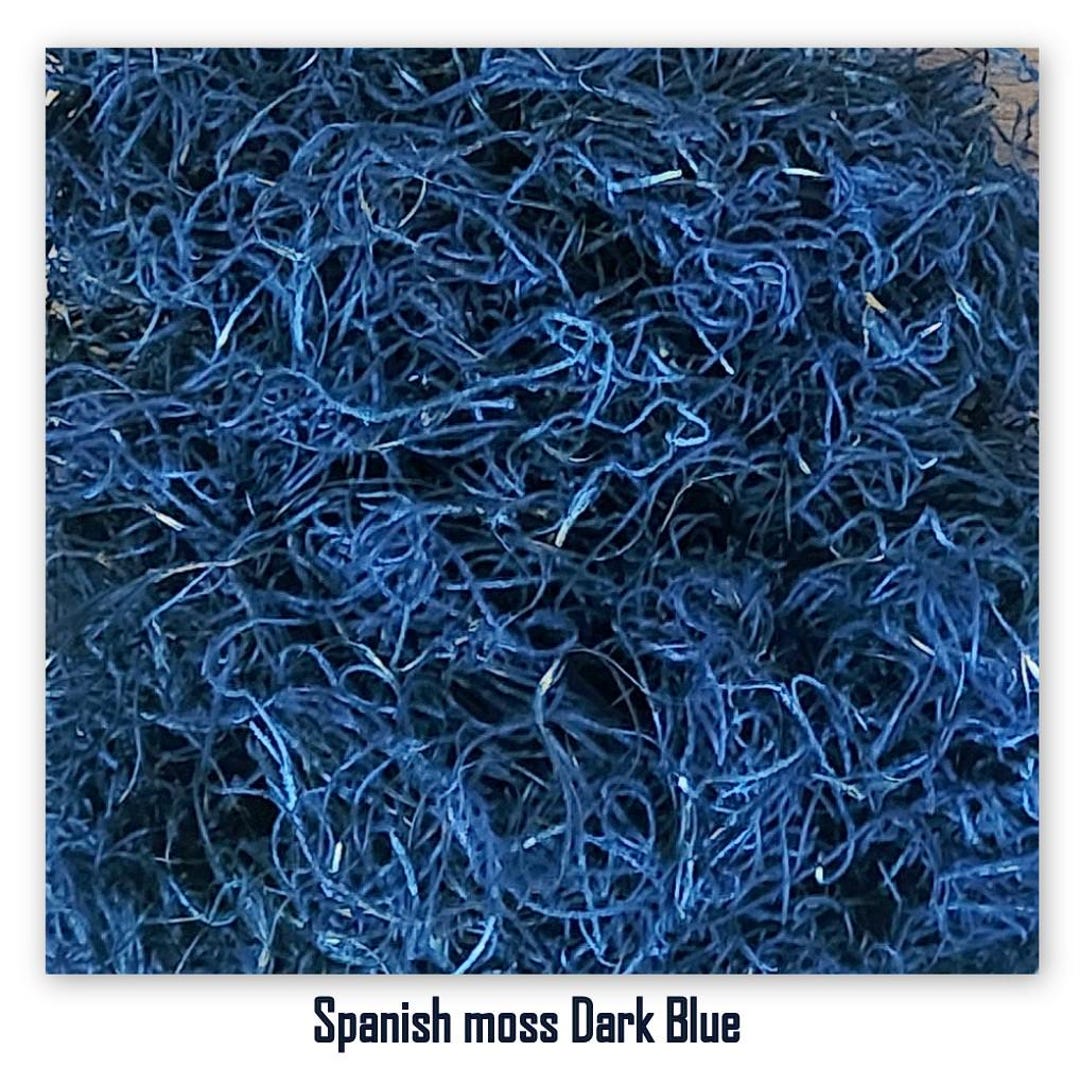 Spanish Moss/ Washed/ Preserved/blue Color Natural / Dip Dyed for Your ...