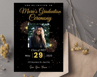 Editable Graduation Party Invitations, Graduation Ceremony Invitations ...