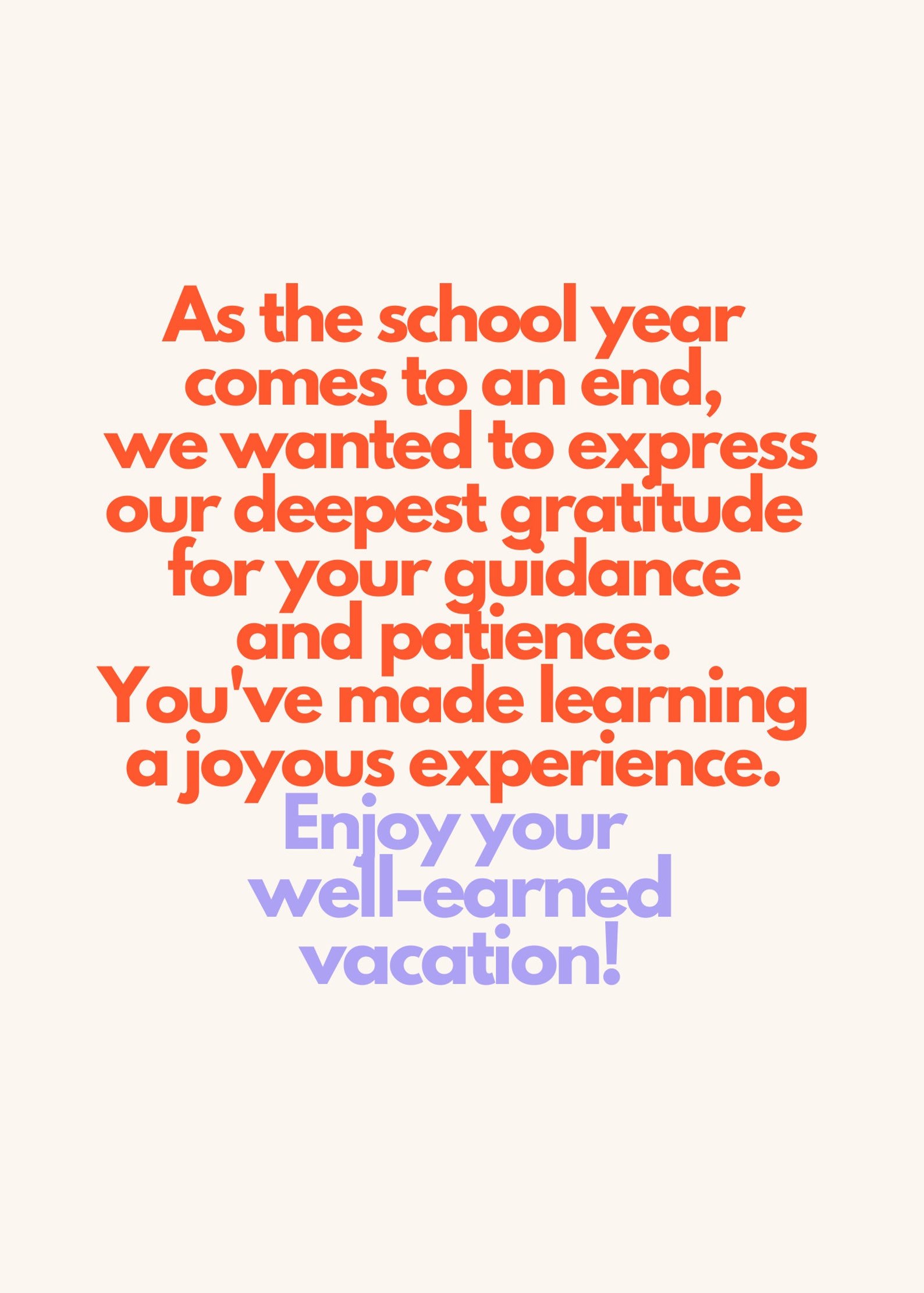 Thank You Thank You Thank You: End of School Year Greeting Card digital ...