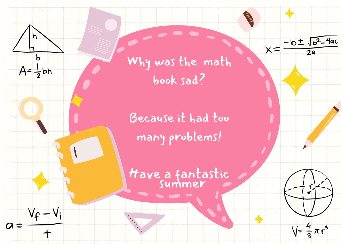 Thank You Teacher MATH: End of School Year Greeting Card digital ...