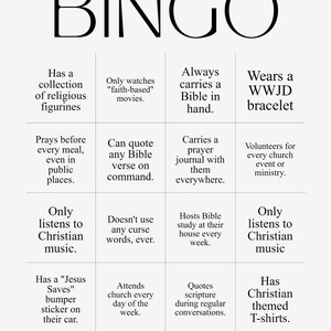 Christian Bingo Card: Faith-based Icebreaker Game digital Download ...