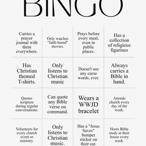 Christian Bingo Card: Faith-based Icebreaker Game digital Download ...