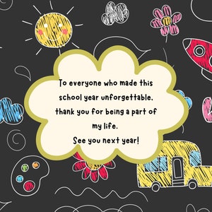 Thank You See You Next Year: End of School Year Greeting Card digital ...