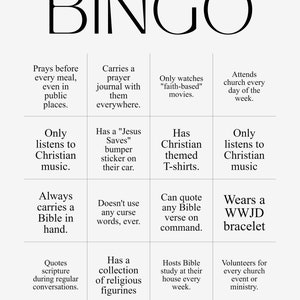 Christian Bingo Card: Faith-based Icebreaker Game digital Download ...