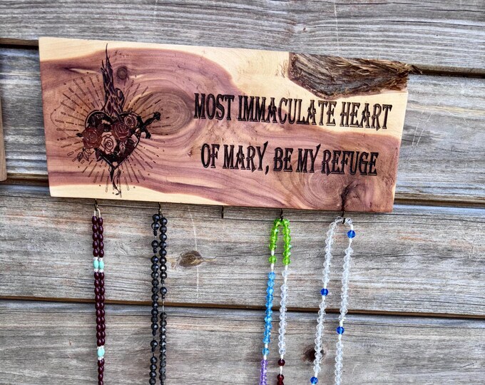 Rosary Board With the Immaculate Heart of Mary and Consecration Prayer ...
