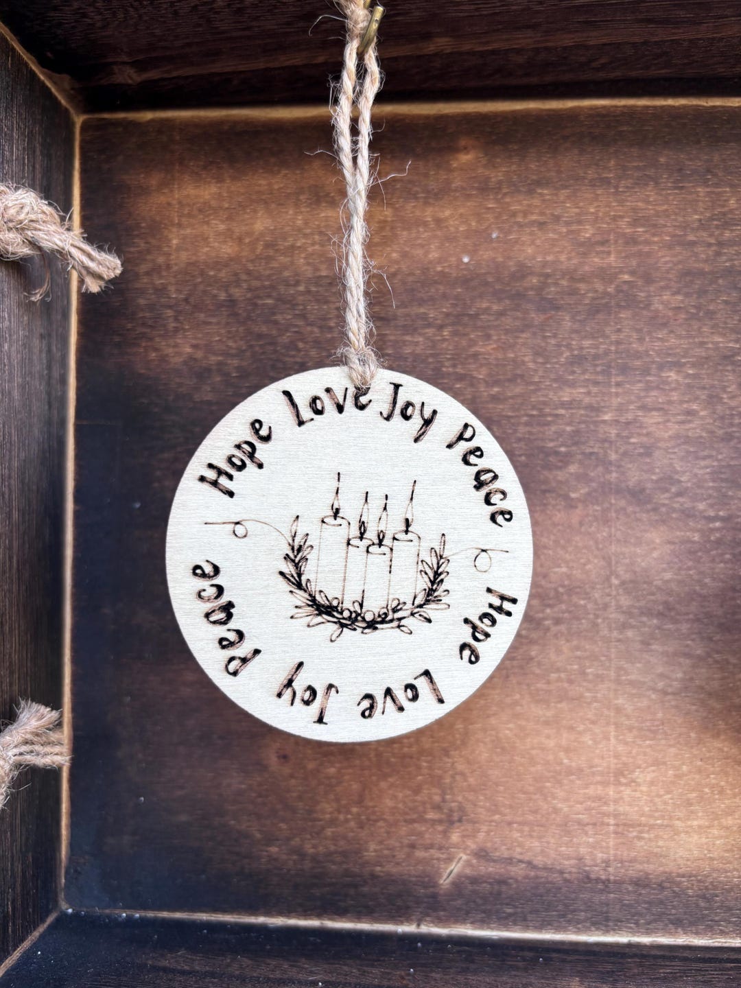 Advent Christmas Ornament hope, Love, Joy, Peace - Etsy