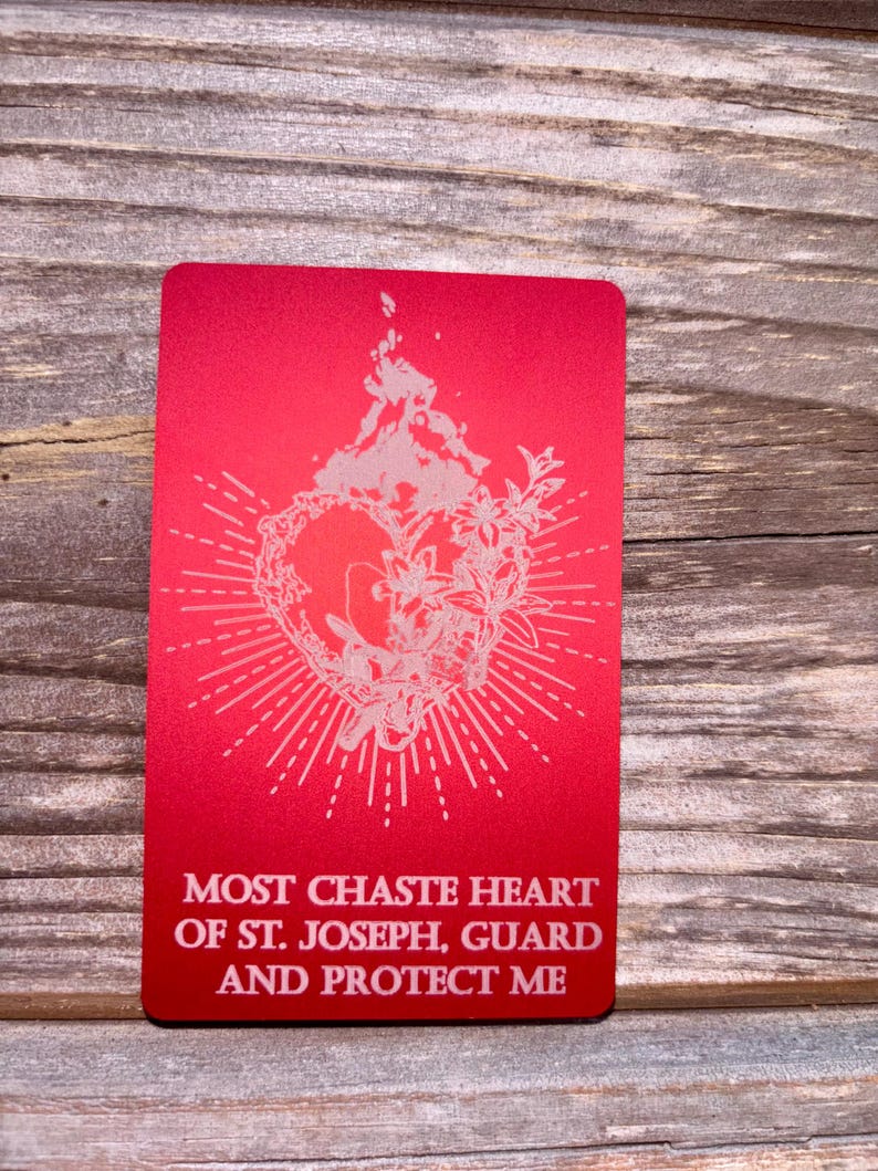Most Chaste Heart of St. Joseph Medal Holy Card - Etsy