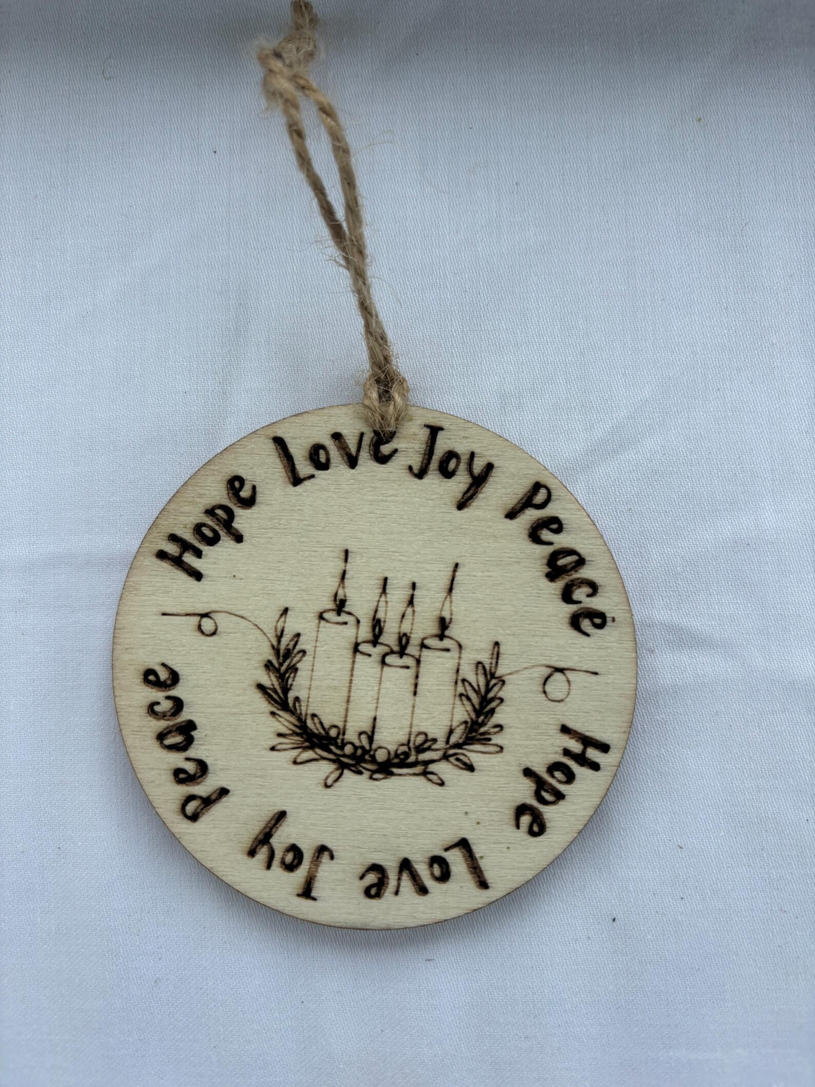 Advent Christmas Ornament hope, Love, Joy, Peace - Etsy