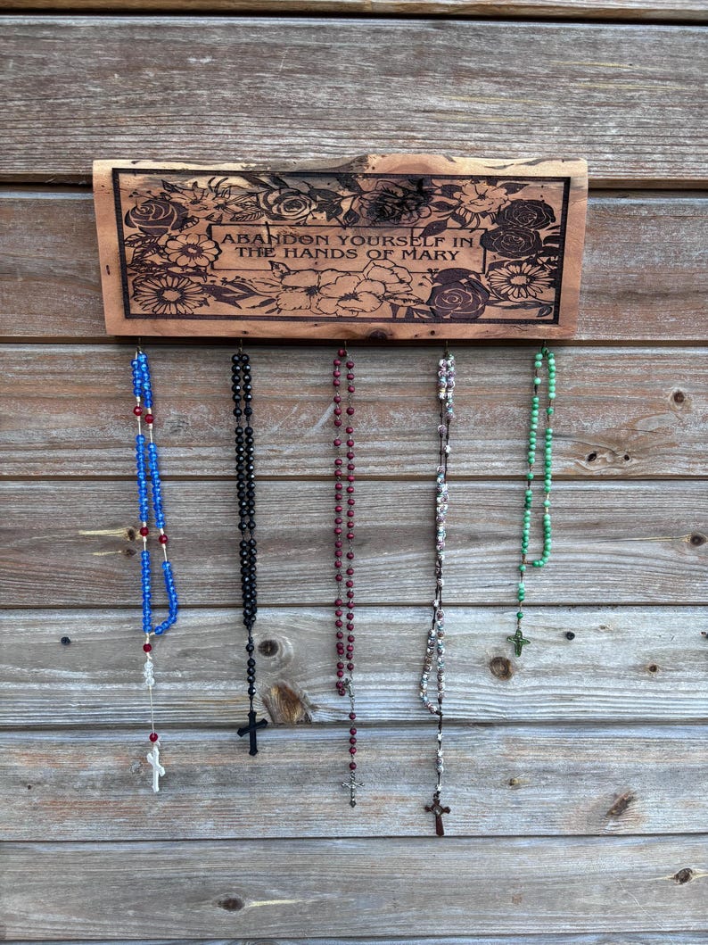 Rosary Board - Abandon Yourself Into the Hands of Mary, With Beautiful ...