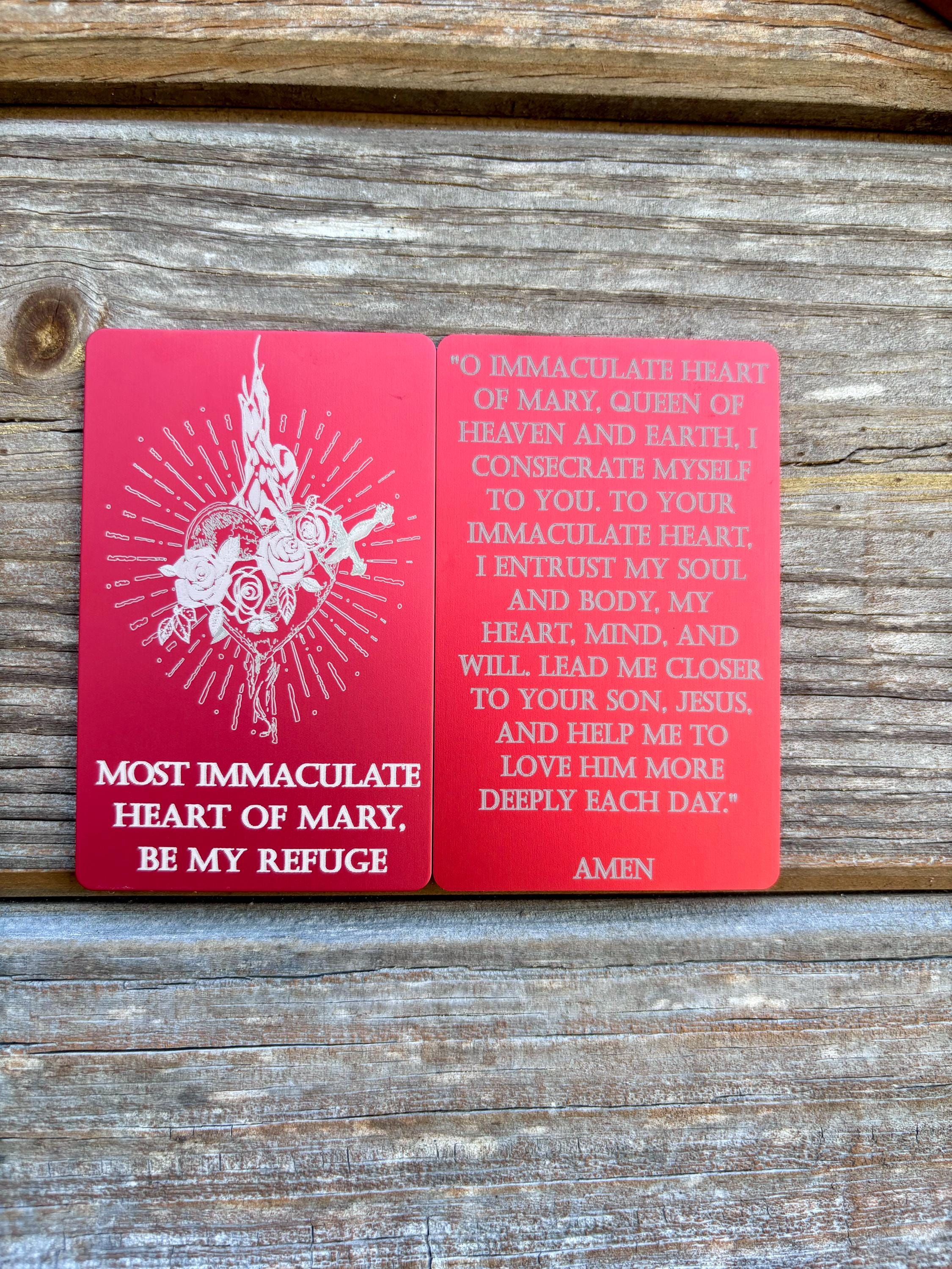 Immaculate Heart of Mary Metal Card and Consecration Prayer - Etsy
