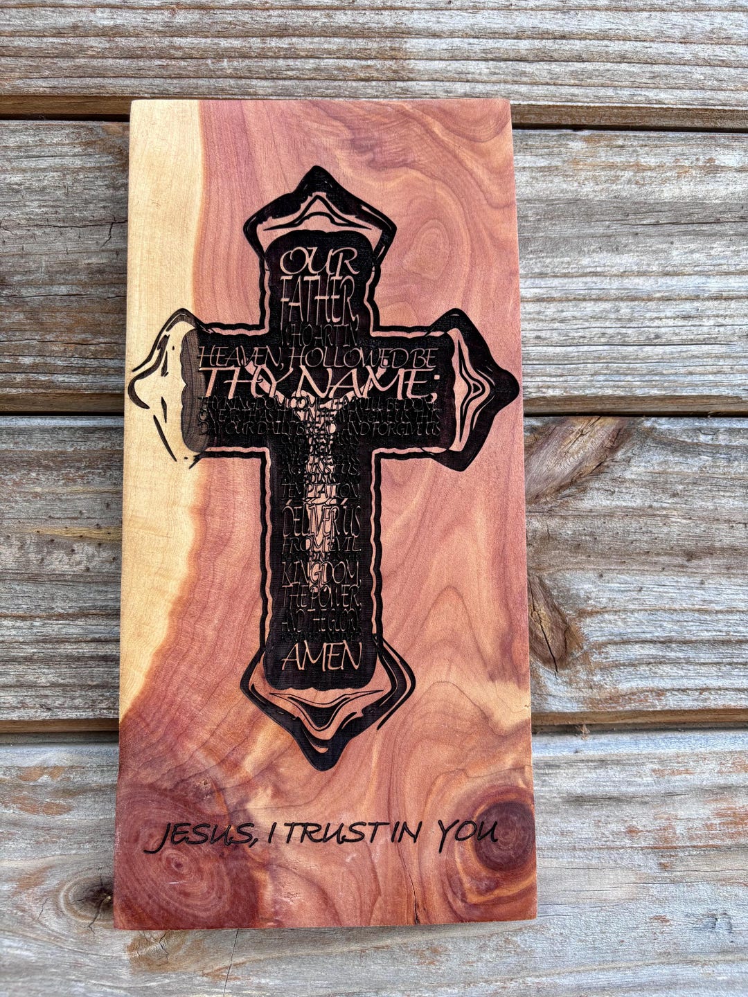 Our Father Prayer in the Shape of a Cross - Etsy