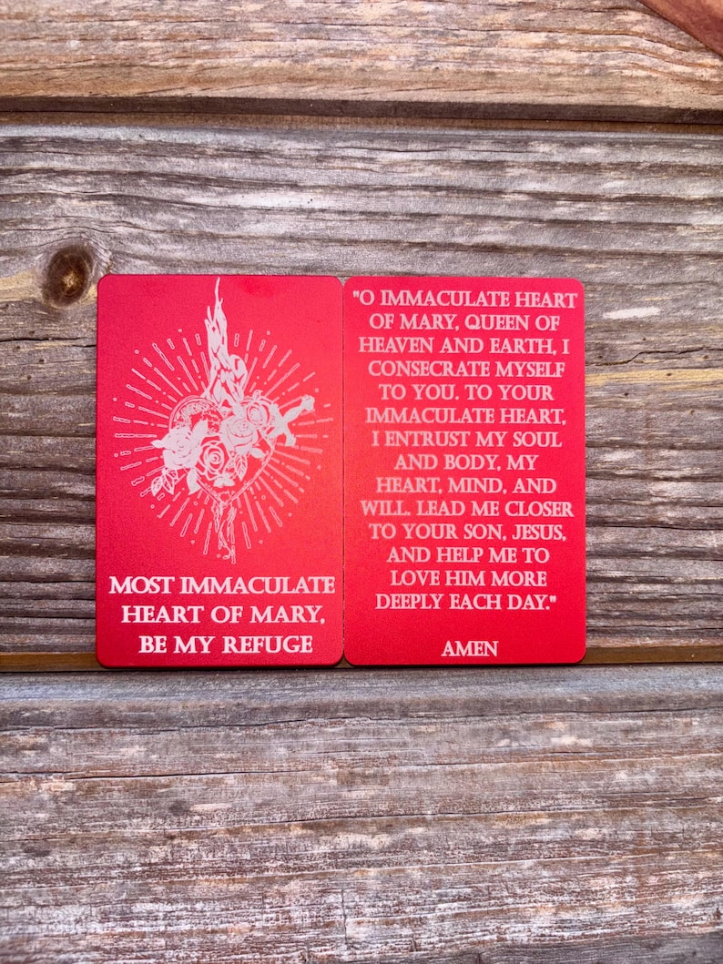 Immaculate Heart of Mary Metal Card and Consecration Prayer - Etsy
