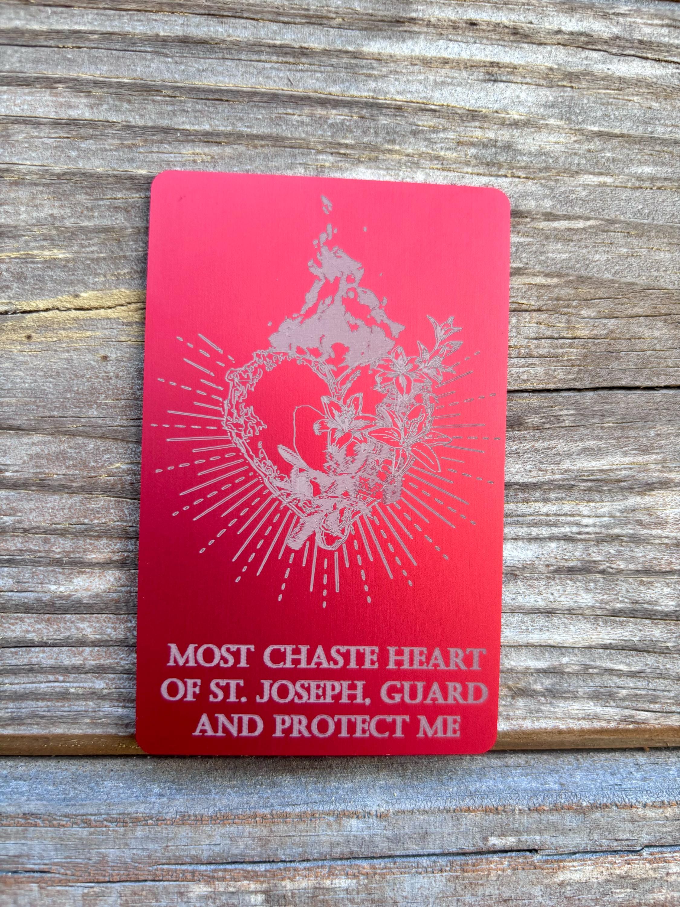 Most Chaste Heart of St. Joseph Medal Holy Card - Etsy
