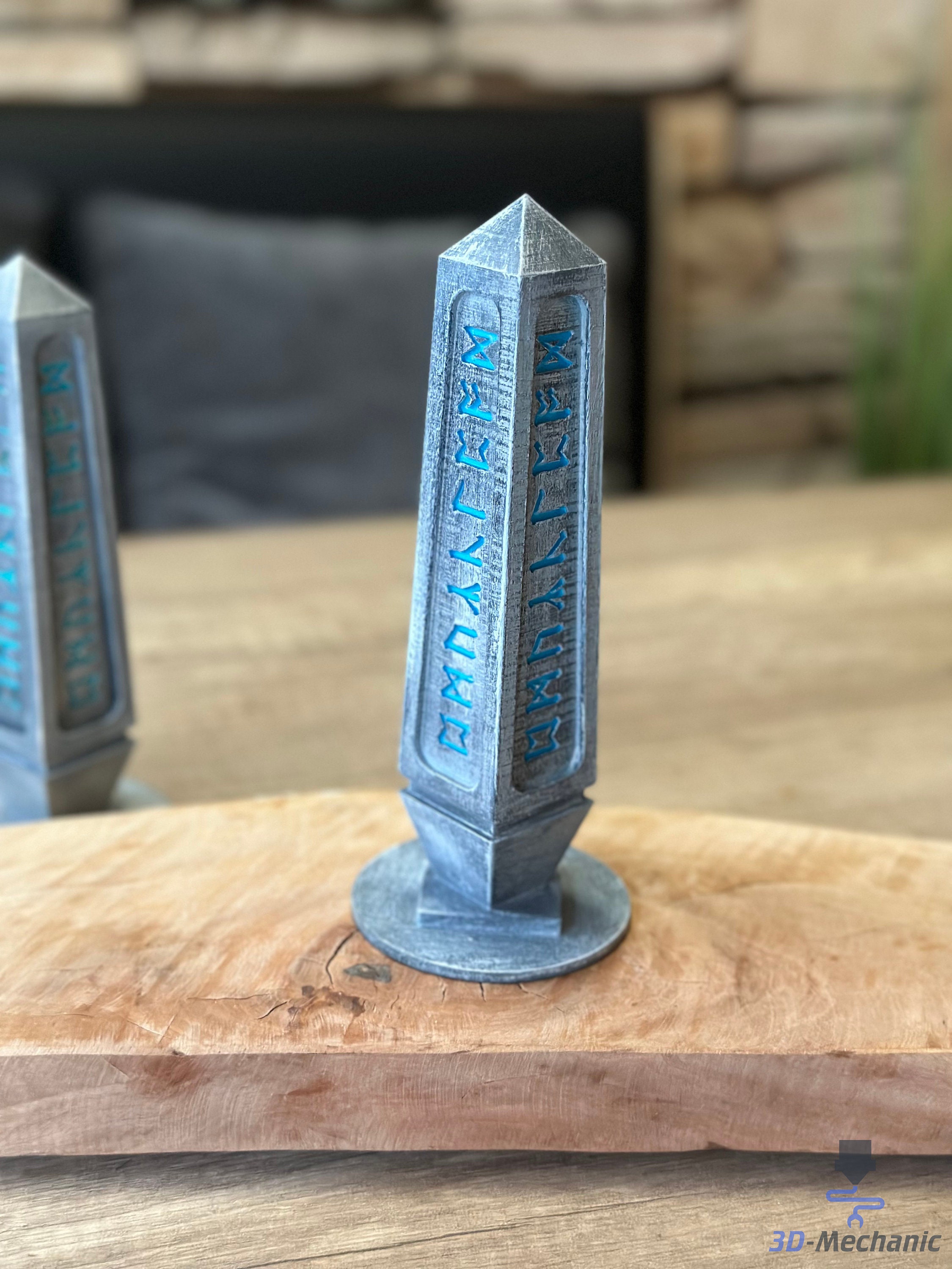 Pillar/obelisk With Runes Glow in the Dark 3D Printed Sculpture - Etsy