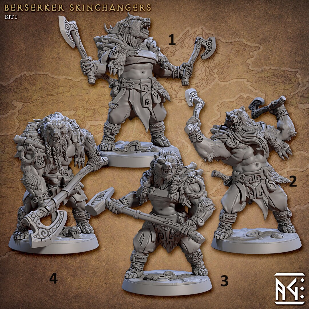 Nordic - Berserker Bear Forms | Artisan Guild | Miniature | Dnd Mini ...