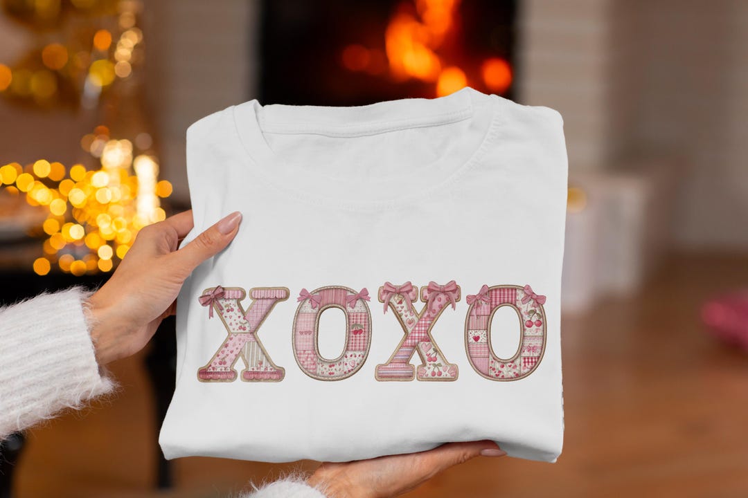 Preppy XOXO Valentine PNG – Pink Red Heart Coquette Bow Design, Retro ...