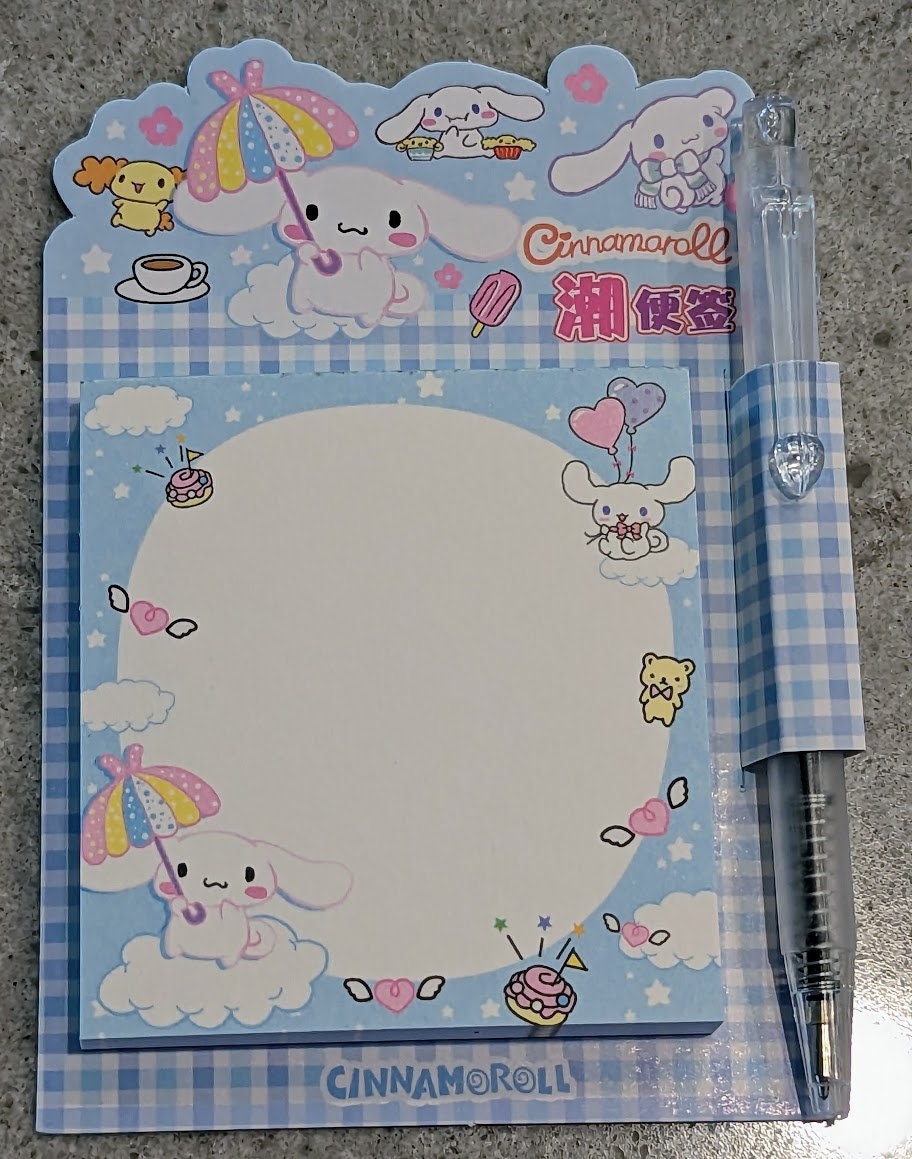 Cinnamoroll Memo Pad W Pen - Etsy