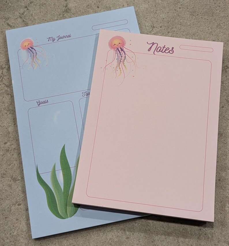 Under the Sea Pink Notepad & Under the Sea Journal Pad - Etsy