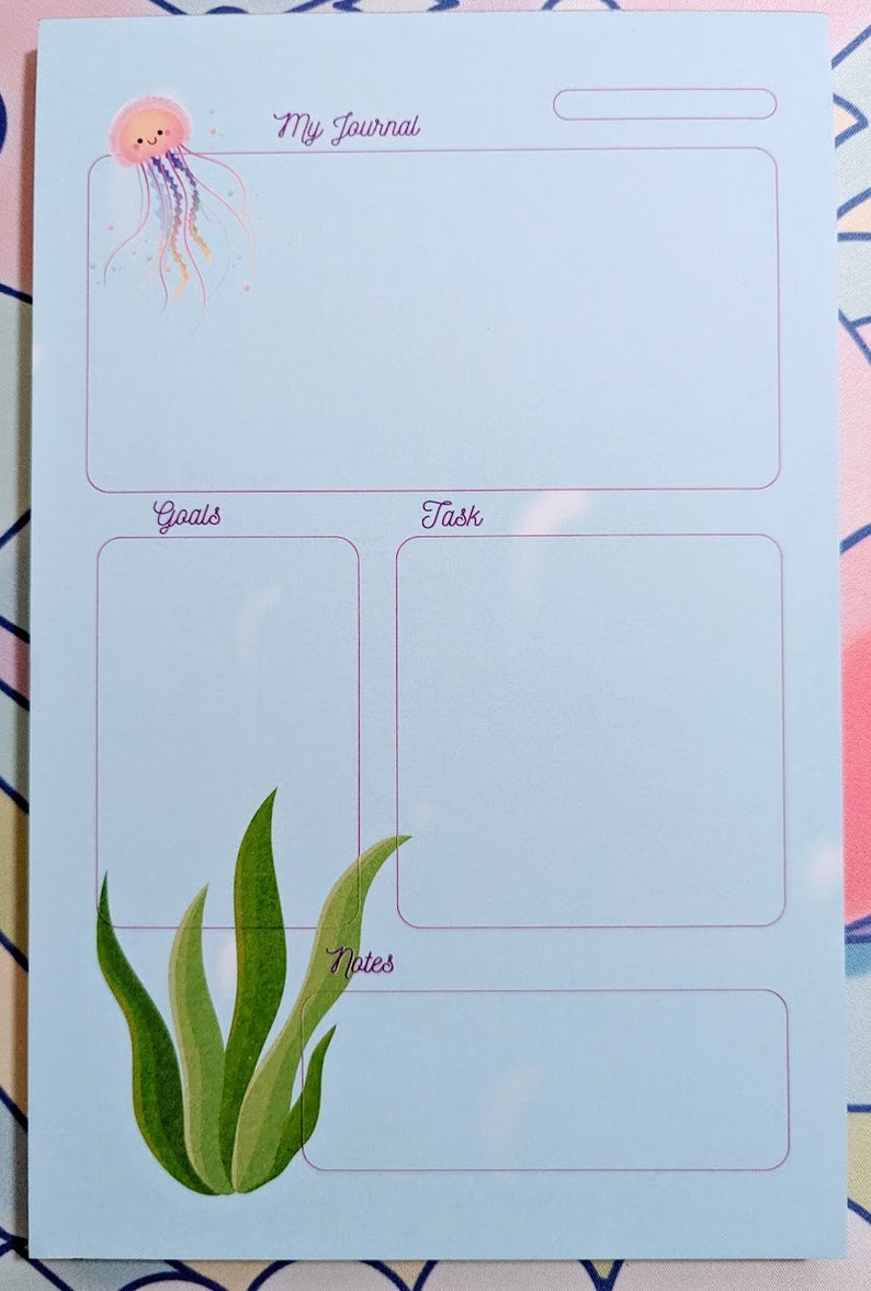 Under the Sea Pink Notepad & Under the Sea Journal Pad - Etsy