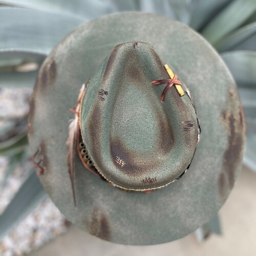 Gold Marbled Wide Brim Rancher Hat - Etsy