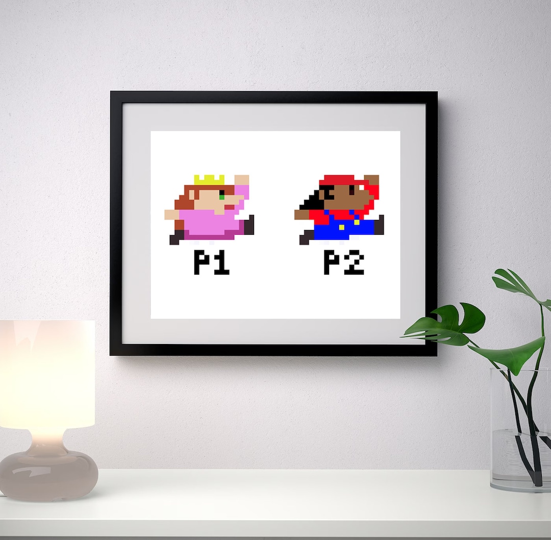 Mario Custom Family Portrait | 8bit Family | Gamer Family Gifts ...