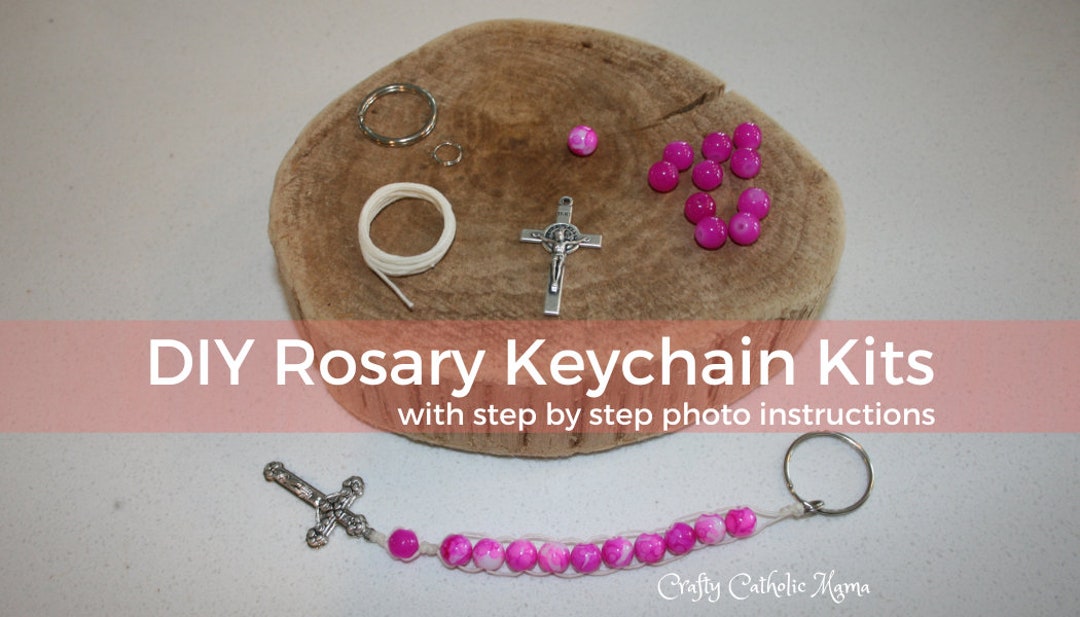 Rosary Keychain DIY Kit | Sacrifice Bead Craft | Keychain Rosary ...