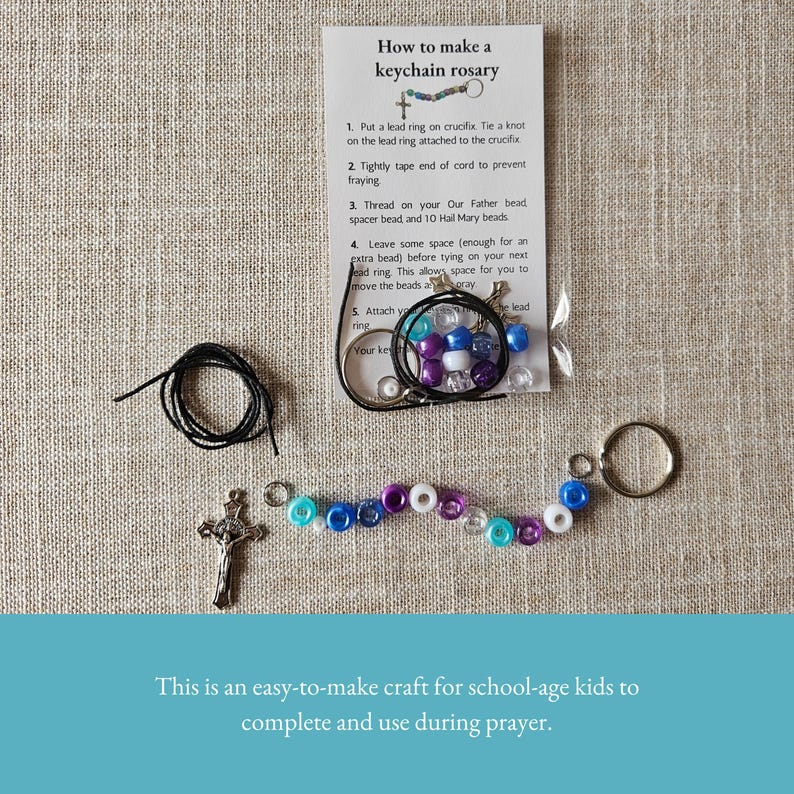 Catholic Keychain Rosary Kit DIY for Kids - Etsy