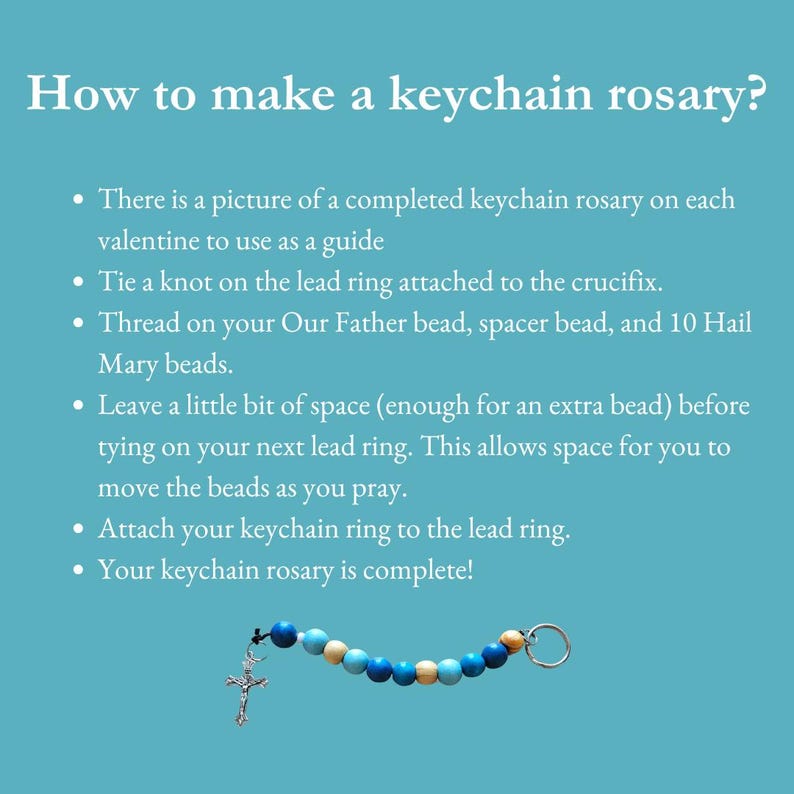 Wooden Decade Rosary Kit, All Saints Day Party Craft, Mary Keychain ...