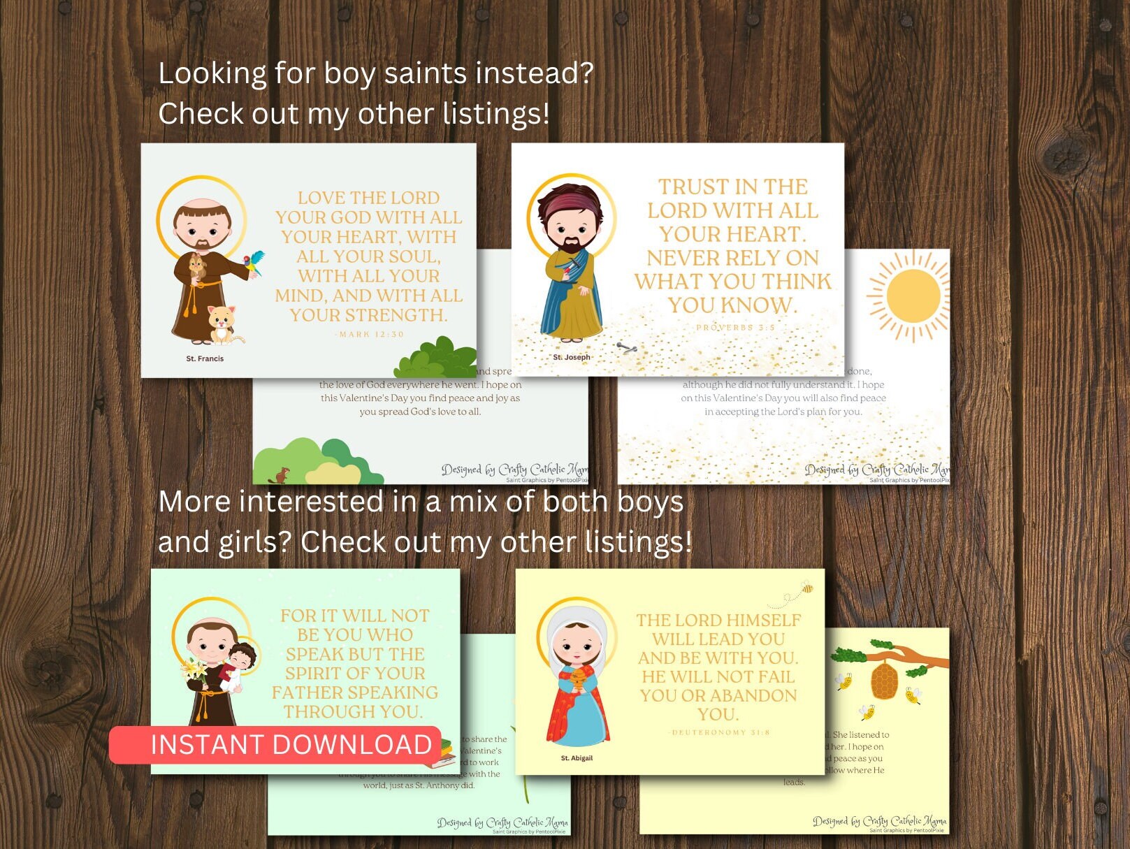 Girl Printable Saint Valentines, Female Saint Valentines, Catholic ...