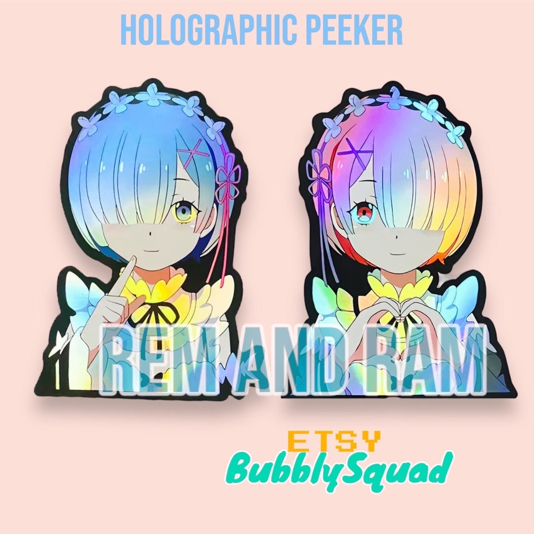 Rem and Ram Anime Peeker Car Peeker Bumper Sticker Rezero - Etsy