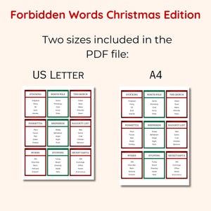 Christmas Forbidden Words Game Printable – 135 Holiday Prompt Cards ...