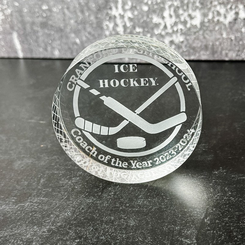 Personalized Glass Puck - Etsy