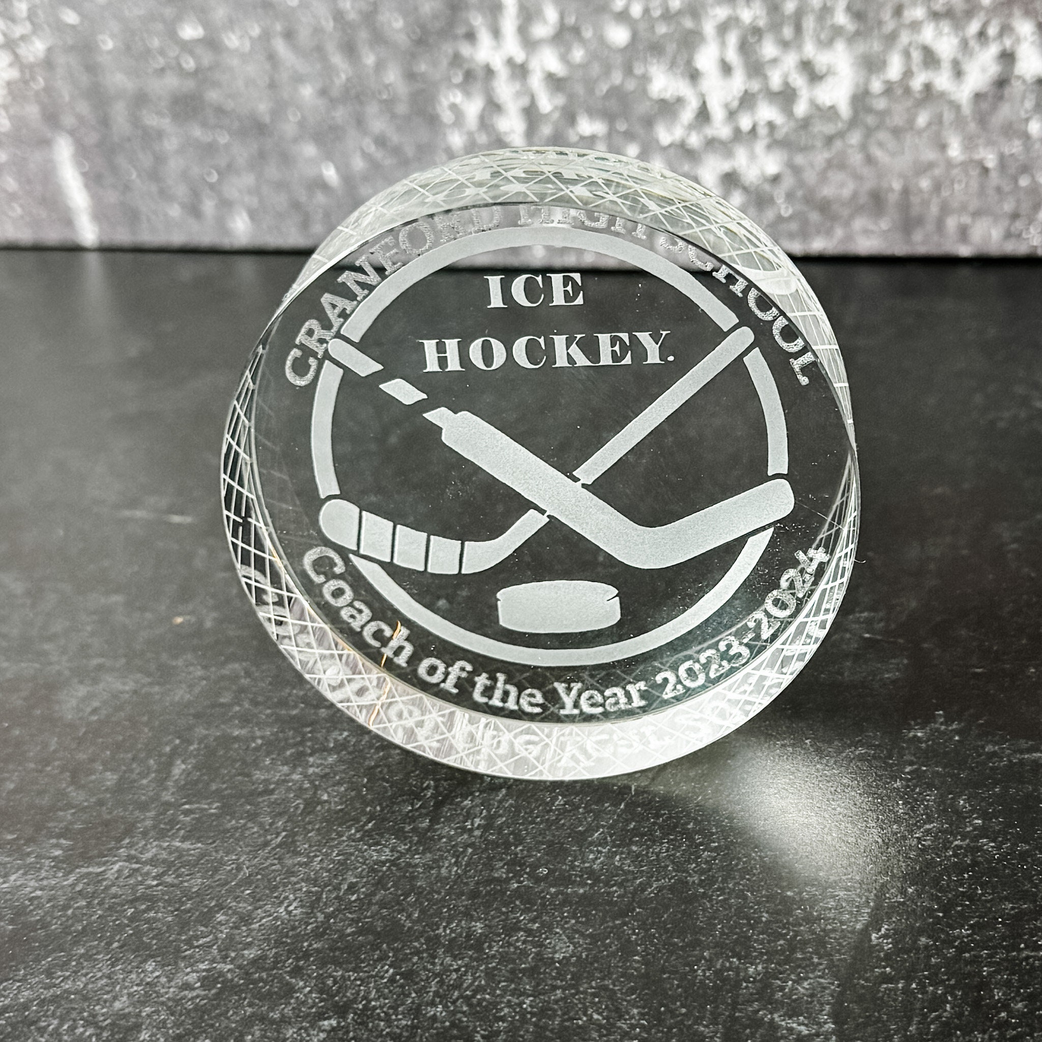 Custom Hockey Puck Award, Personalized Glass Hockey Puck, Groomsman ...