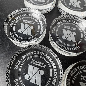 Custom Hockey Puck Award, Personalized Glass Hockey Puck, Groomsman ...