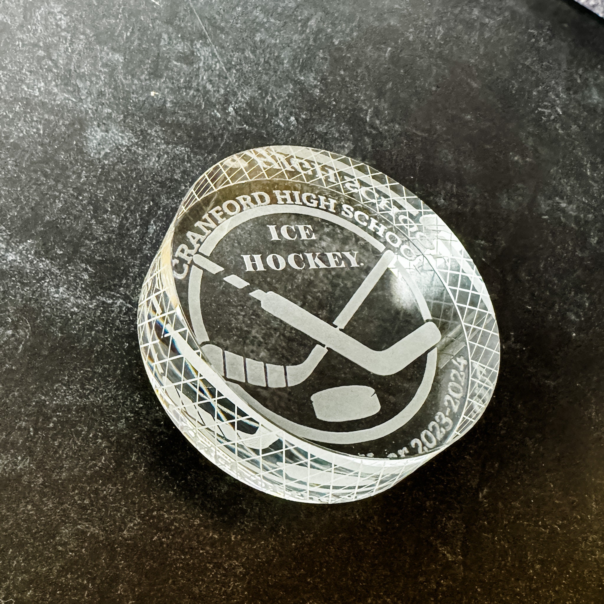 Custom Hockey Puck Award, Personalized Glass Hockey Puck, Groomsman ...