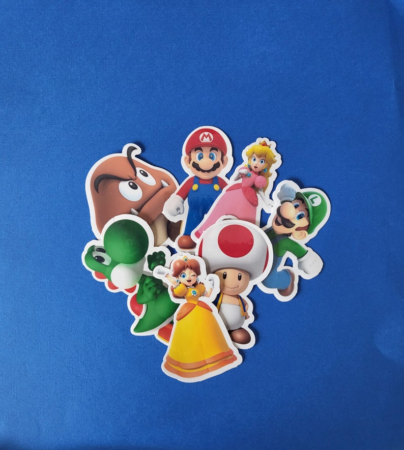 Super Mario Characters Stickers Mario Character Sticker - Etsy