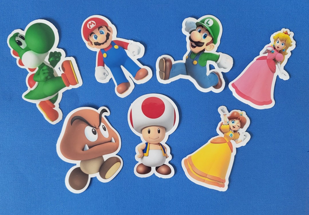 Super Mario Characters Stickers Mario Character Sticker - Etsy