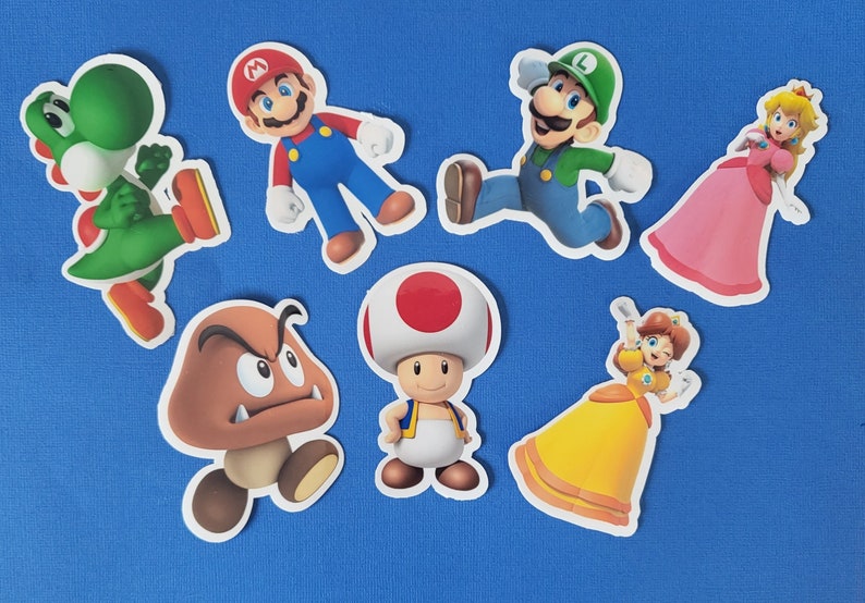 Super Mario Characters Stickers Mario Character Sticker - Etsy