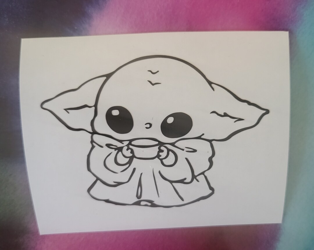 Grogu Eating Soup Decal | Grogru Decal | Baby Yoda Eating Soup Decal ...