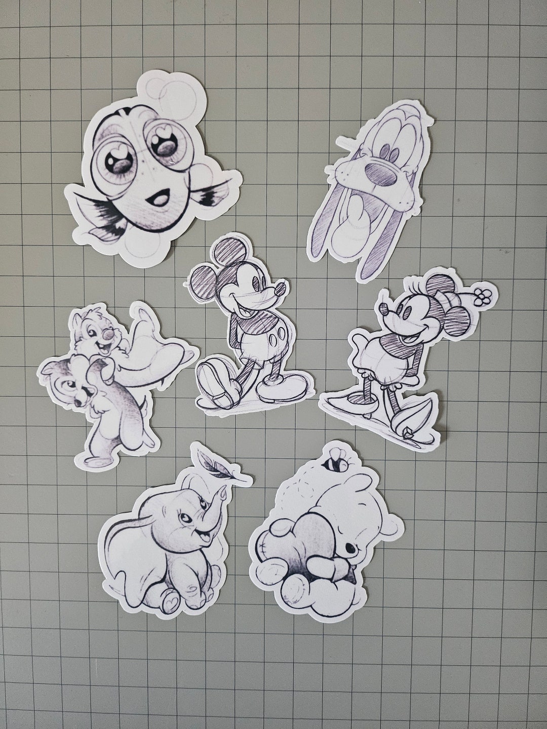 Disney Character Sketch Stickers | Mickey Mouse Sketch Sticker | Dumbo ...