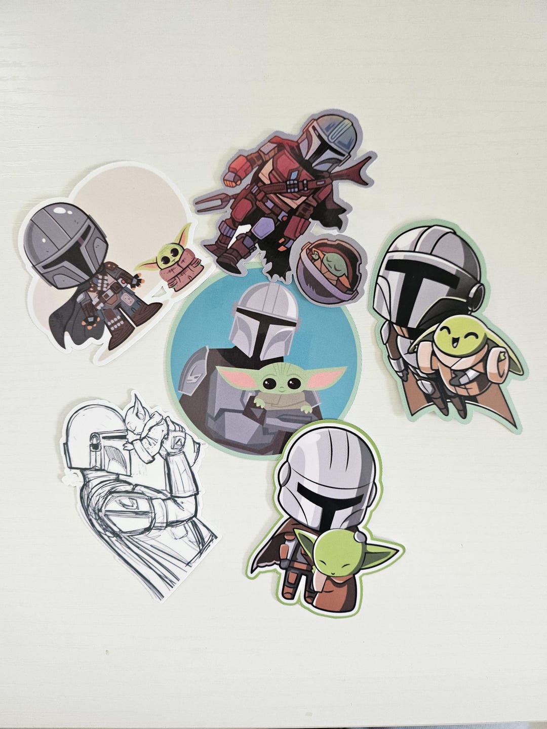 Mandalorian and Grogu Stickers / Cute Mandalorian Sticker / Cute Grogu ...