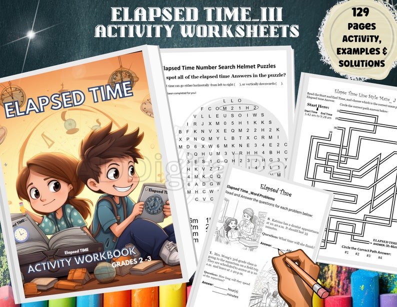 Elapsed Time Activity Worksheets III, Digital Download Activity ...