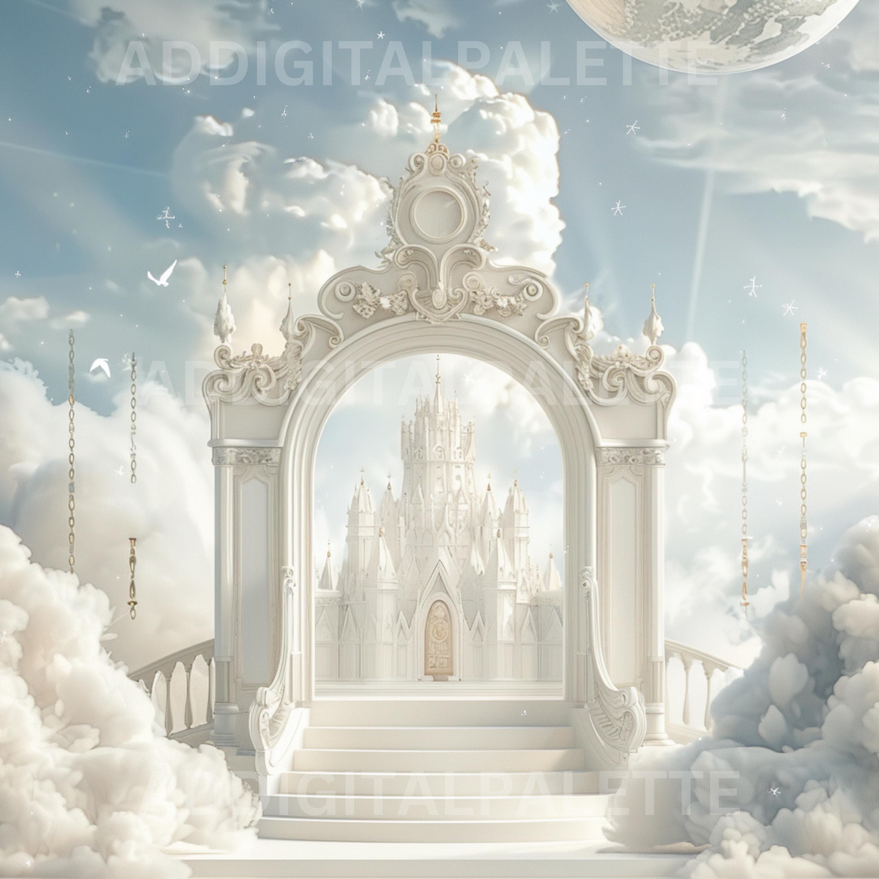 Heavenly Castle PNG Background, Castle Background, Memorial PNG ...